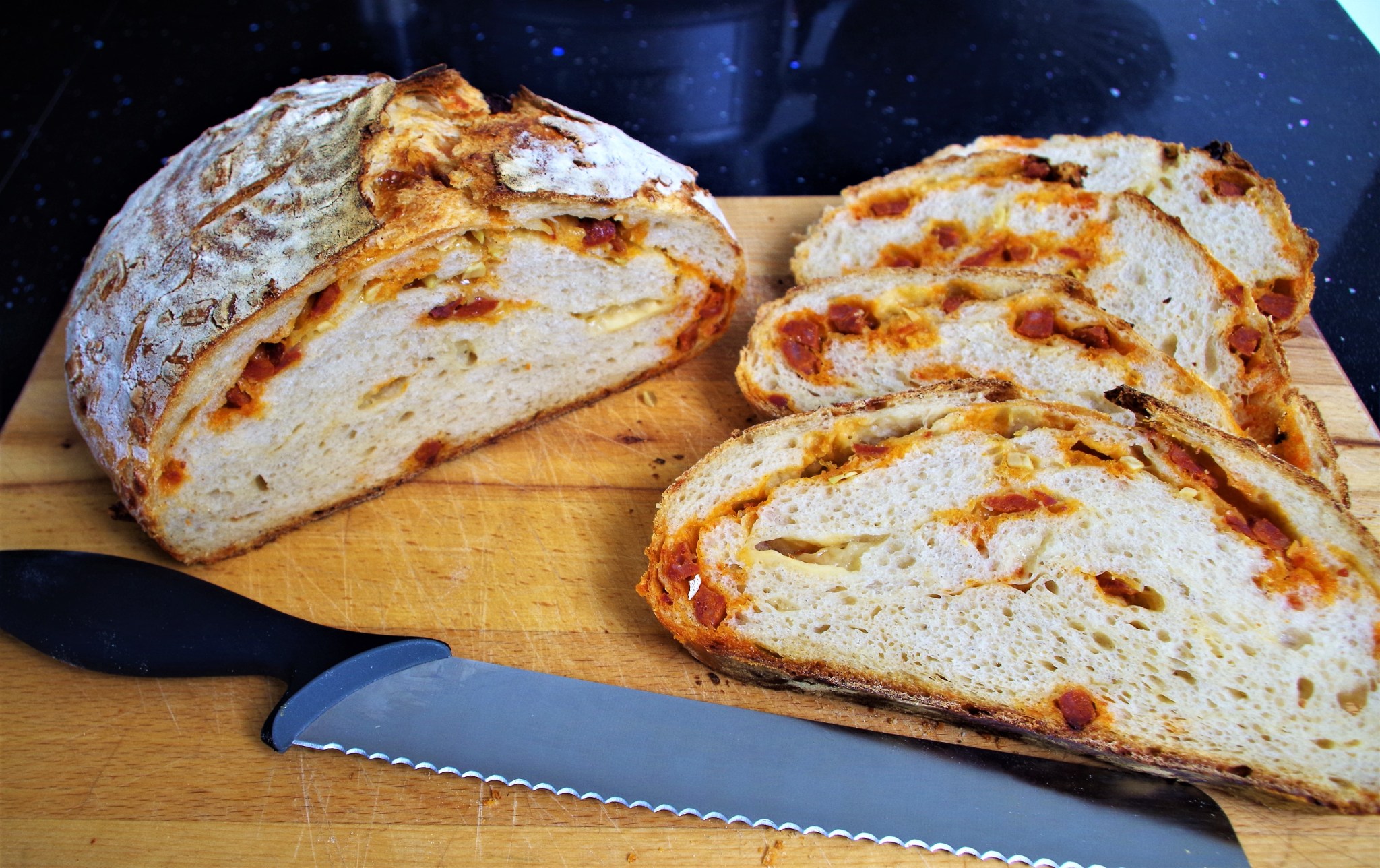 Khorazan Loaf with Chorizo, Manchego and Garlic – Retired Bloke on Food ...