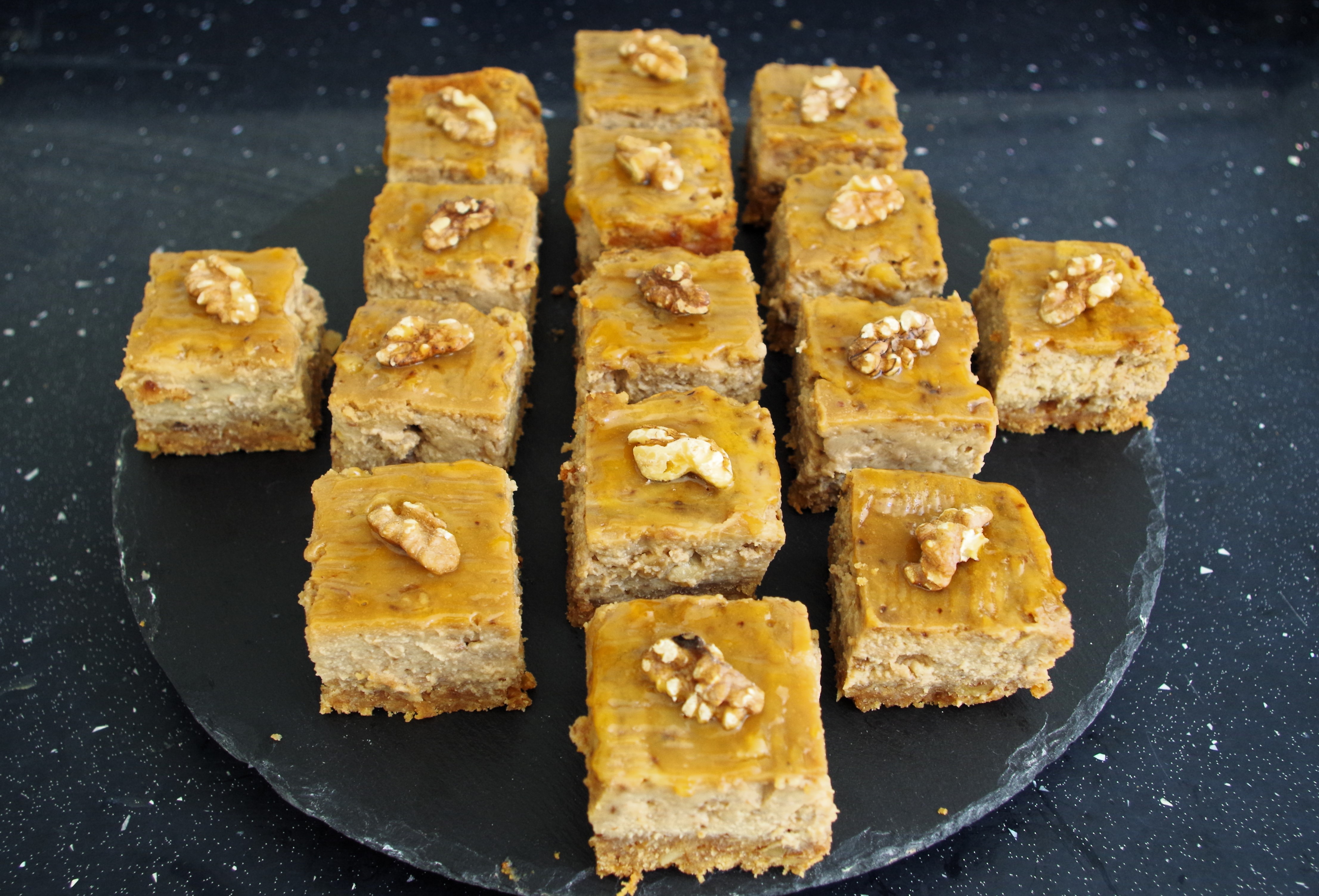 Coffee and Walnut Cheesecake (Tray-bake) – Retired Bloke on Food n stuff