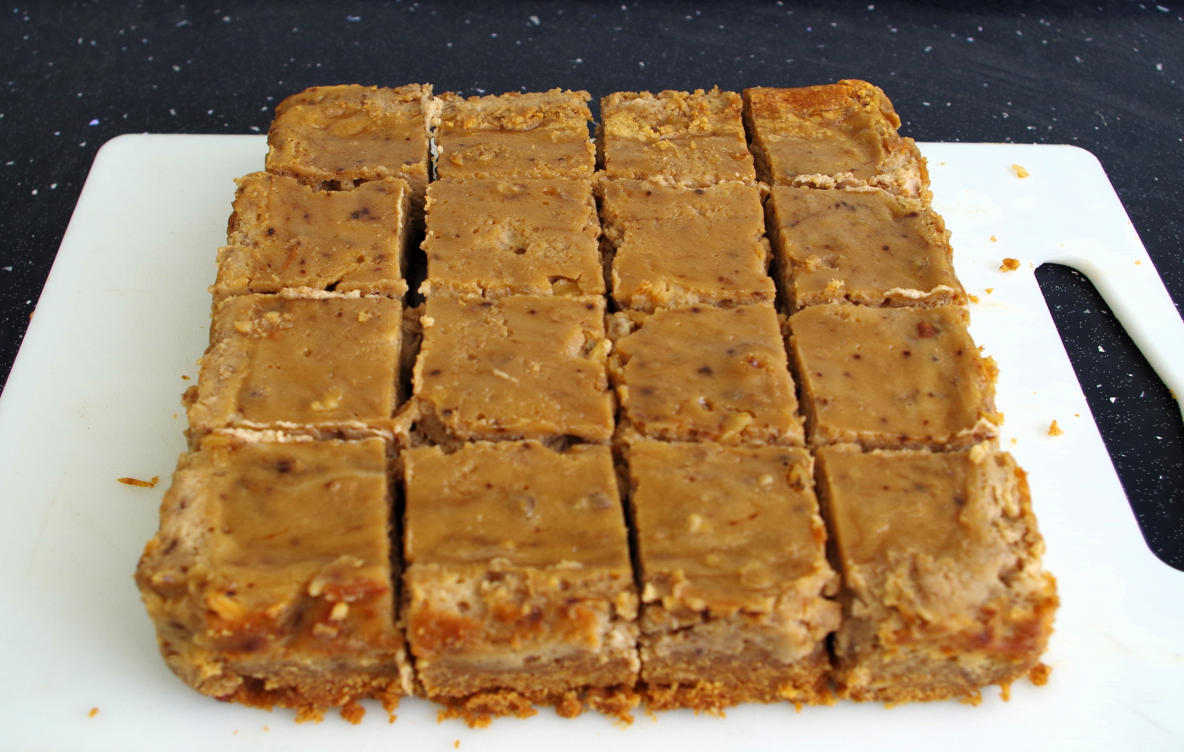 Coffee and Walnut Cheesecake (Tray-bake) – Retired Bloke on Food n stuff